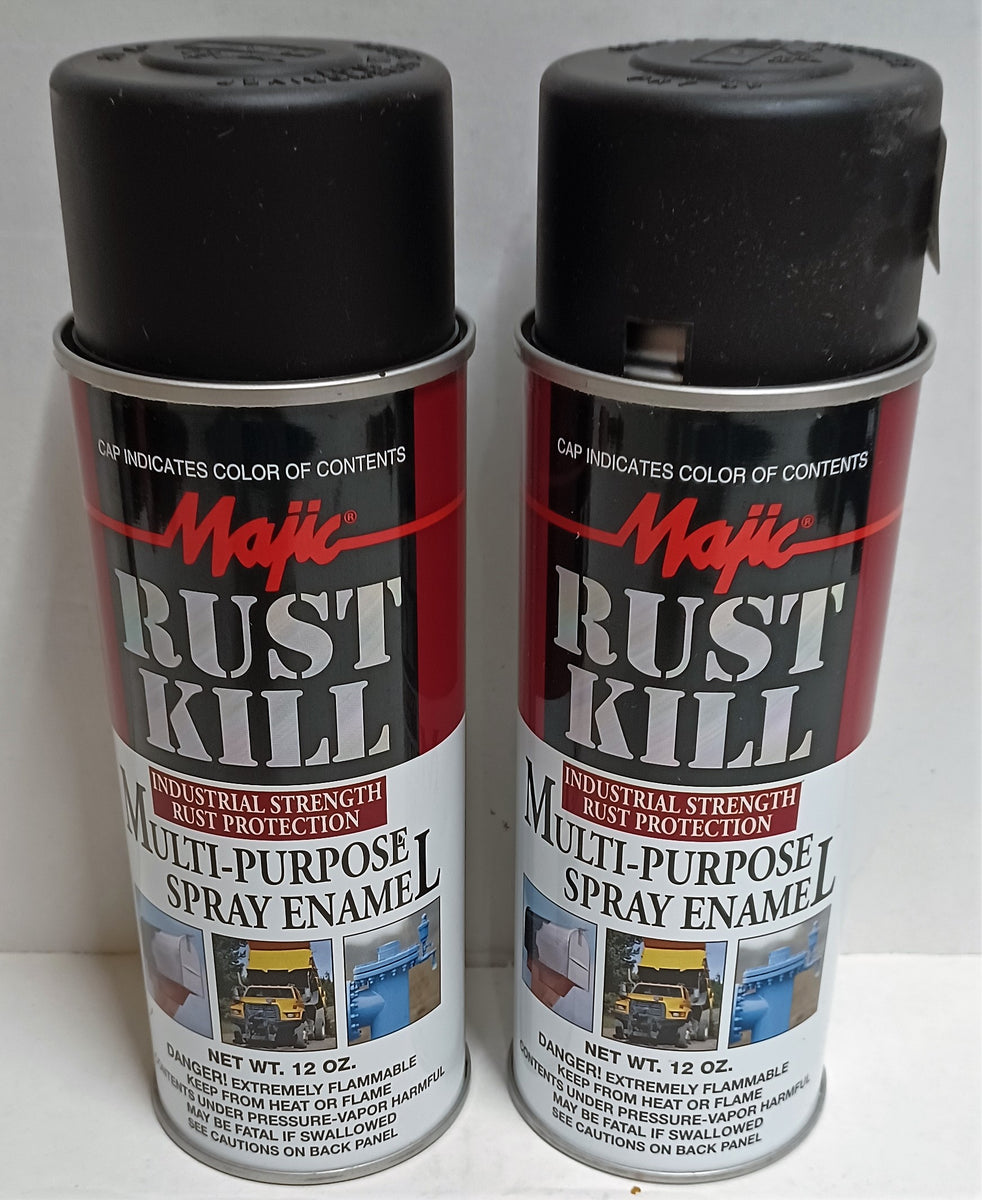 2 Cans Spray Paint Rust Kill Matte Black Spray Enamel Industrial Stren